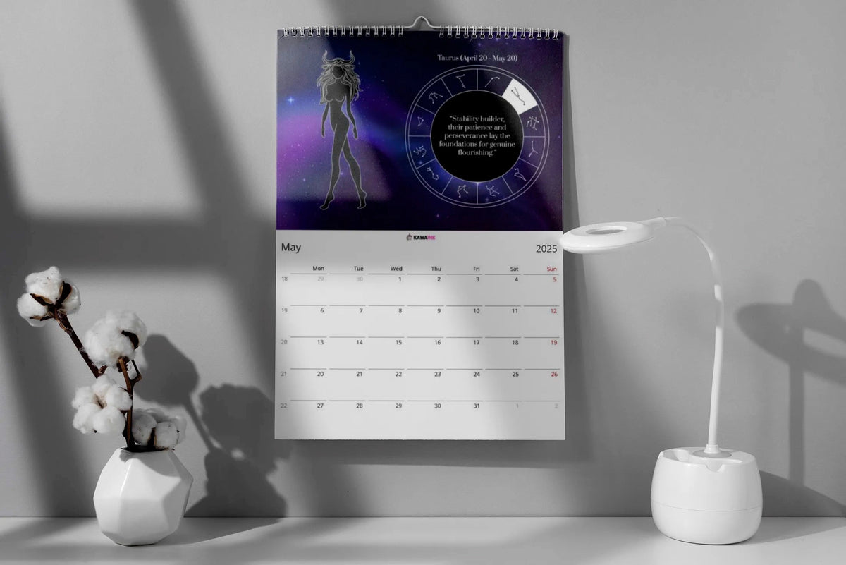 Zodiac Girls Space - 2025 Wall calendar– Kawaink