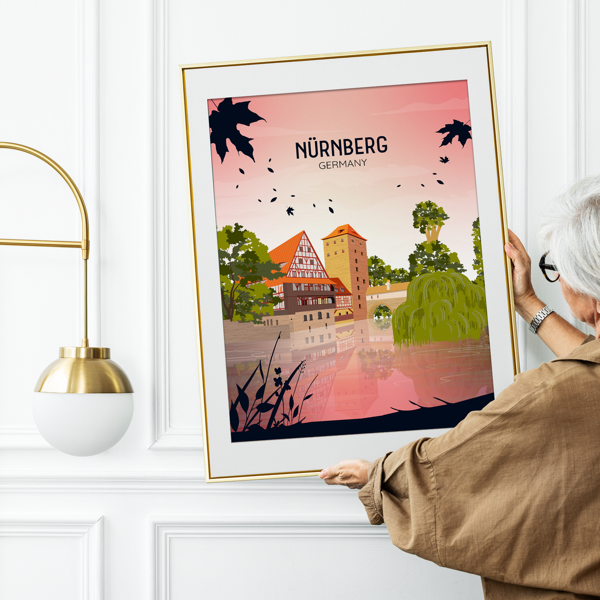 Nuremberg pink city poster– Kawaink