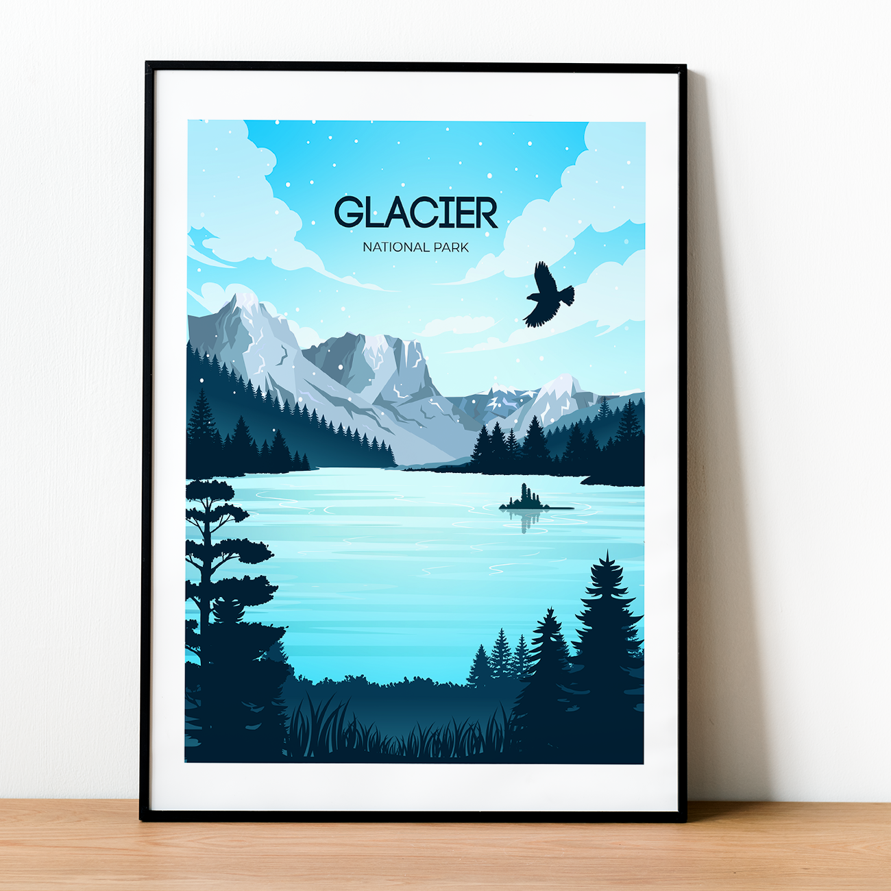 Glacier, National Park. Traveller poster– Kawaink