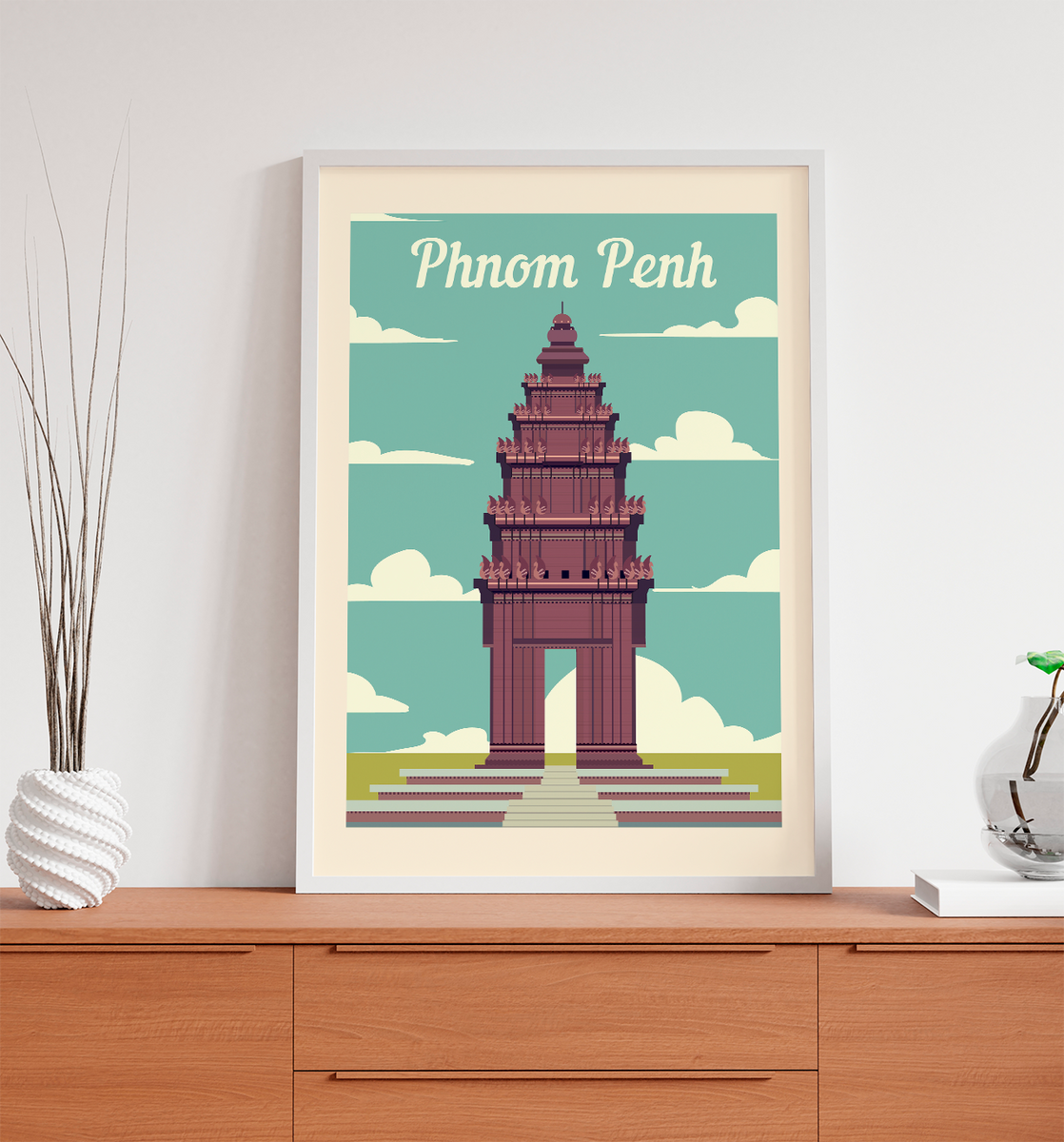 Retro-Plakat von Phnom Penh– Kawaink