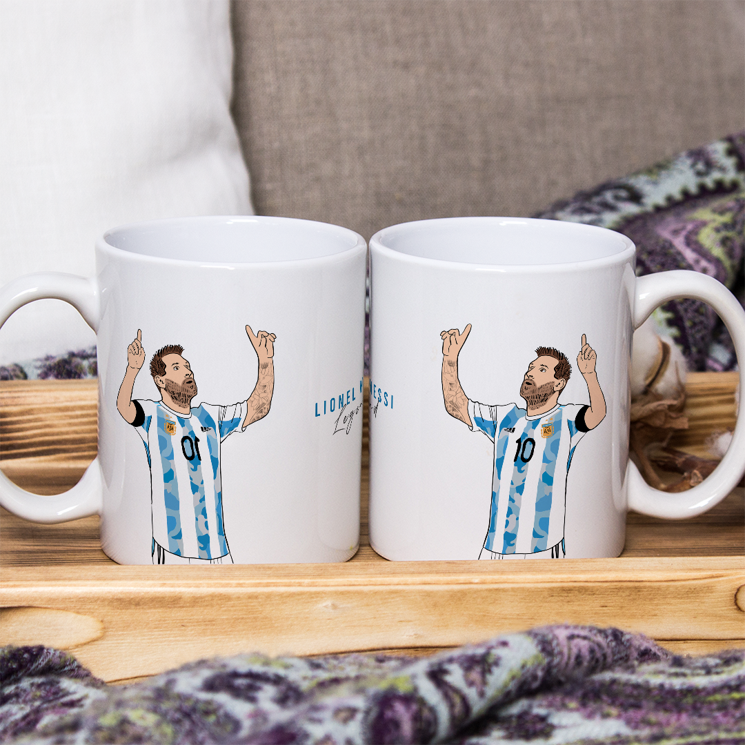 Lionel Messi legend - Hand-drawn style mug– Kawaink